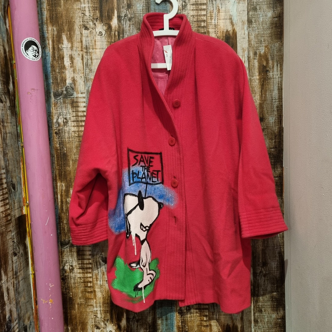 Vintage Coat Hand Painted Snoopy Peanuts - Etsy