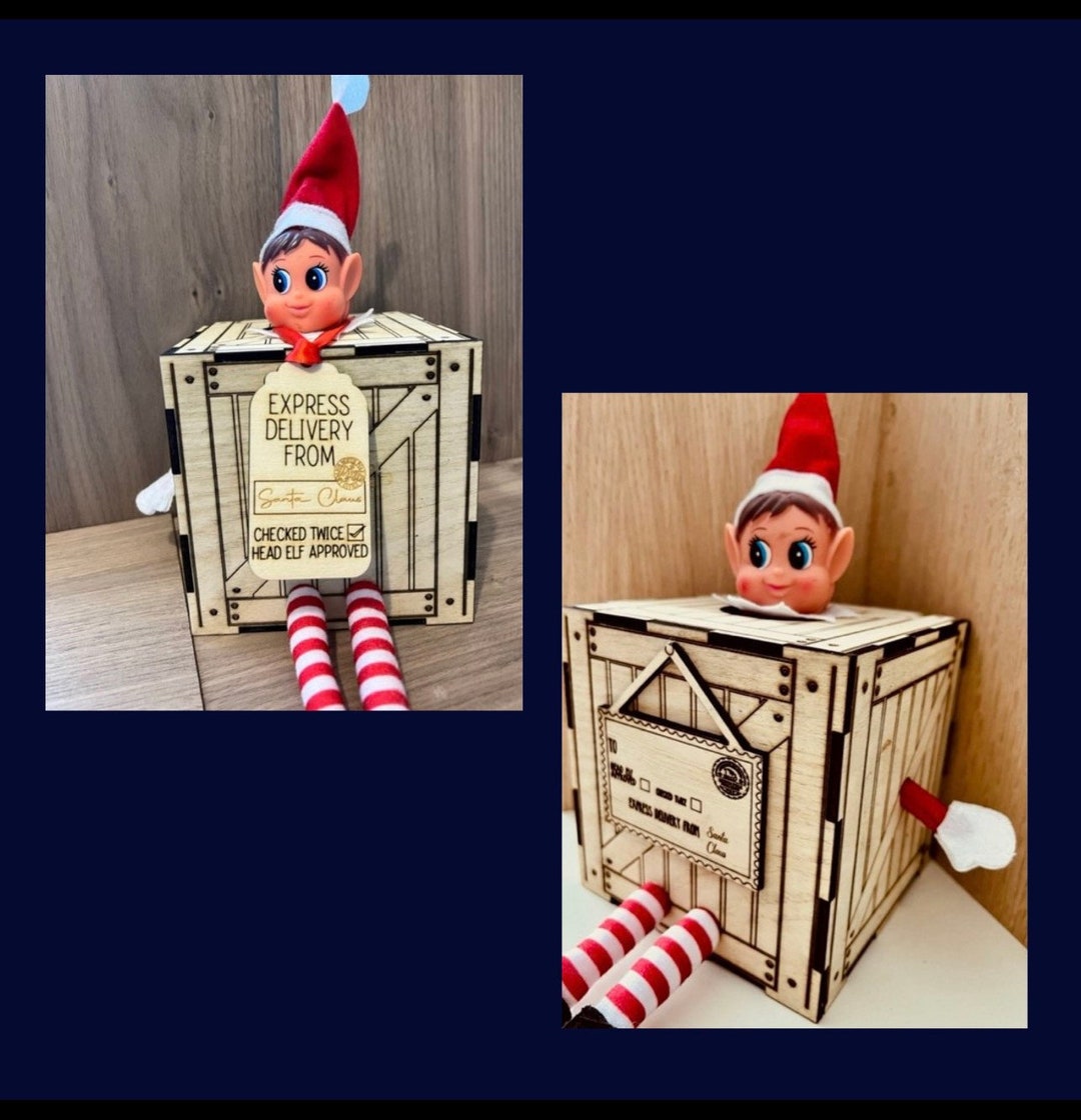 Personalised Elf Box Crate Arrived From Santa Naughty Elf Arrival - Etsy