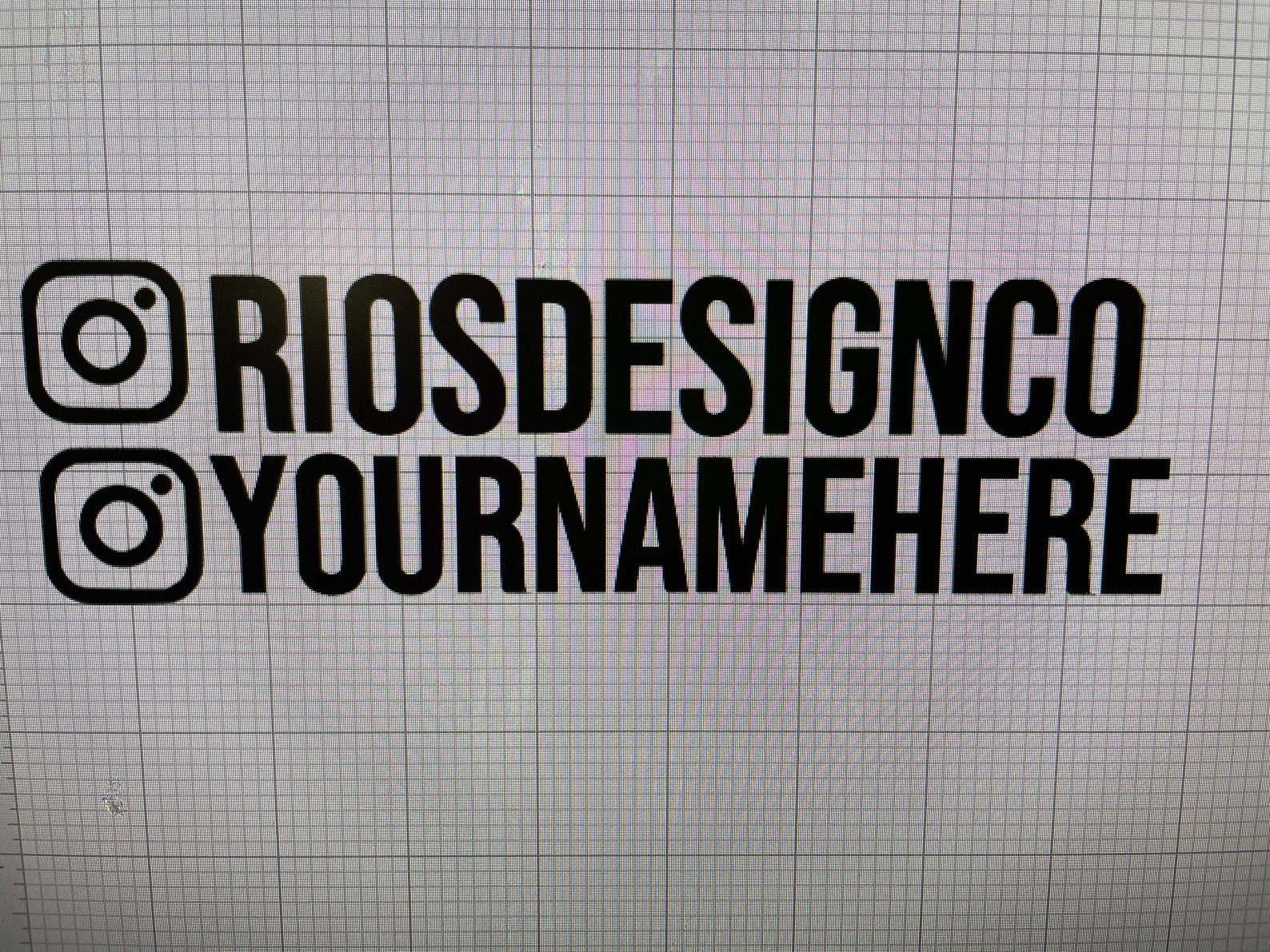 Instagram handle vinyl decal | Etsy