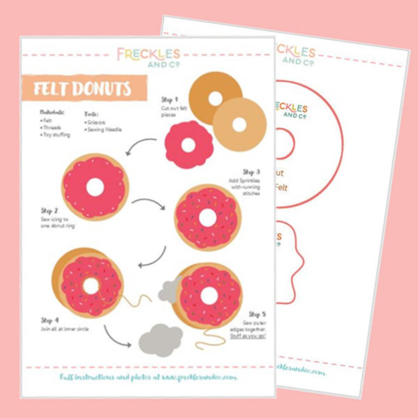 Felt Donut Sewing Pattern and Instructions PDF Download - Etsy