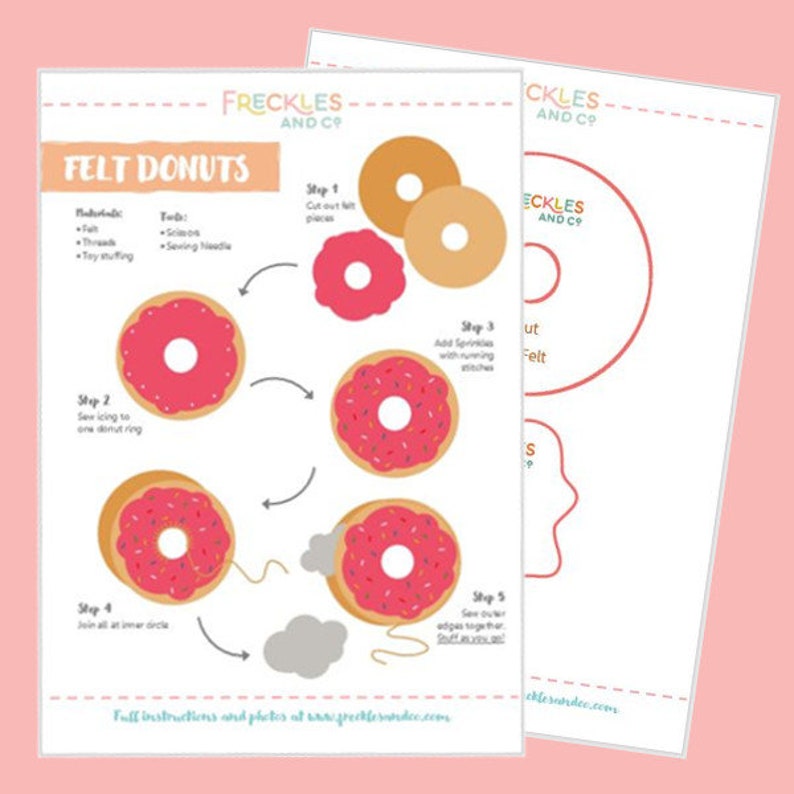 Felt Donut Sewing Pattern and Instructions PDF Download - Etsy Australia