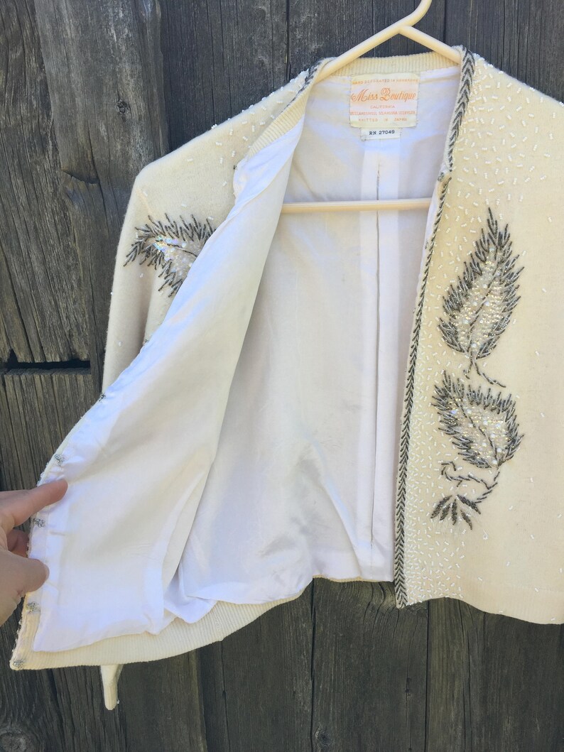 Vintage Hand Beaded Wool Women's Cardigan 1950s Glam-great Condition - Etsy