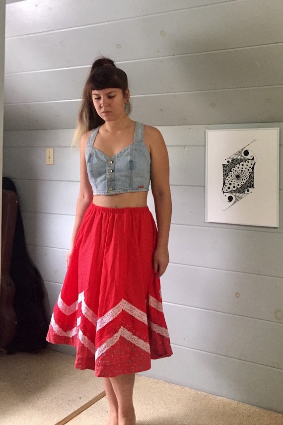 red vintage square dancing - Gem