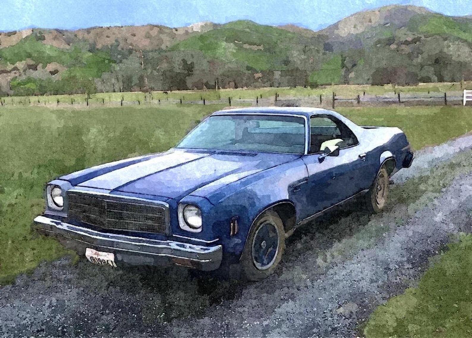 MUSCLE CAR Artmuscle Carscustom Car Artwatercolor - Etsy