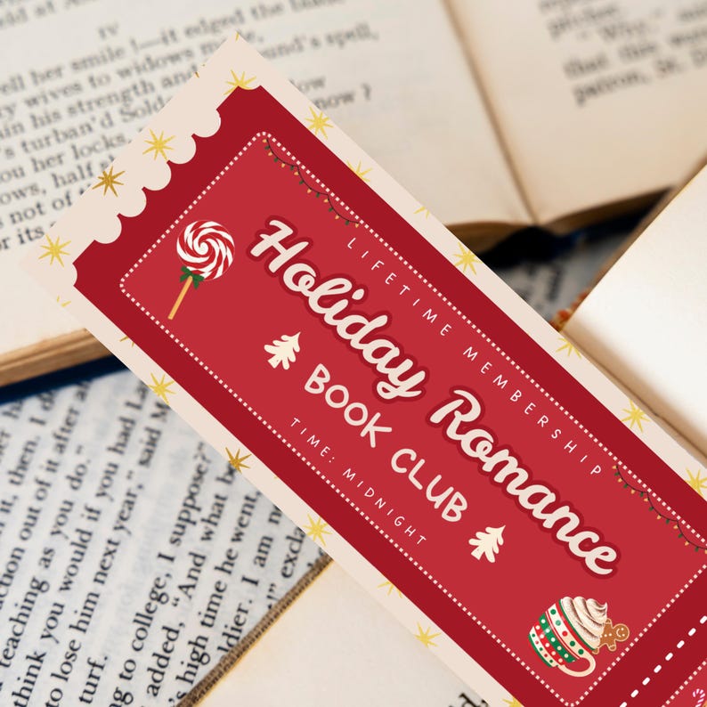 Christmas Book Club Bookmarks: Printable Bookish Gift (PDF Download) - Etsy