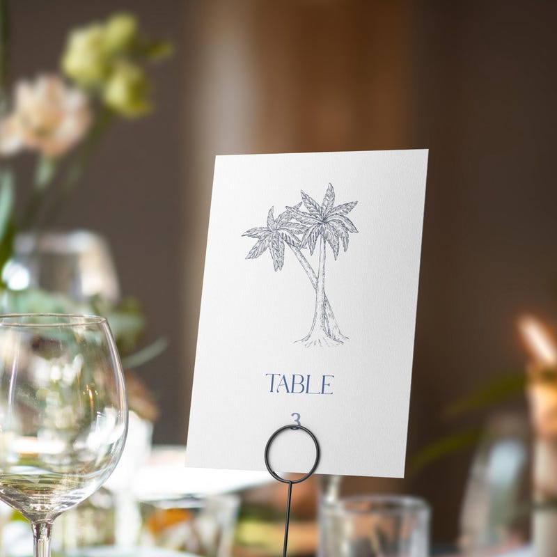 Palm Tree Table Number - Etsy