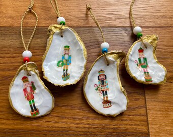 Nutcracker Oyster Shell Christmas Ornament set of 5 - Etsy