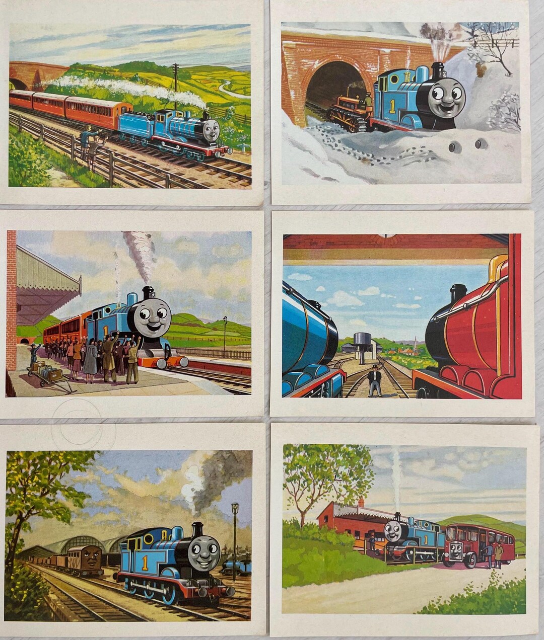 Retro Thomas the Tank Engine Prints, Set of 6 Railway Illustrations. - Etsy