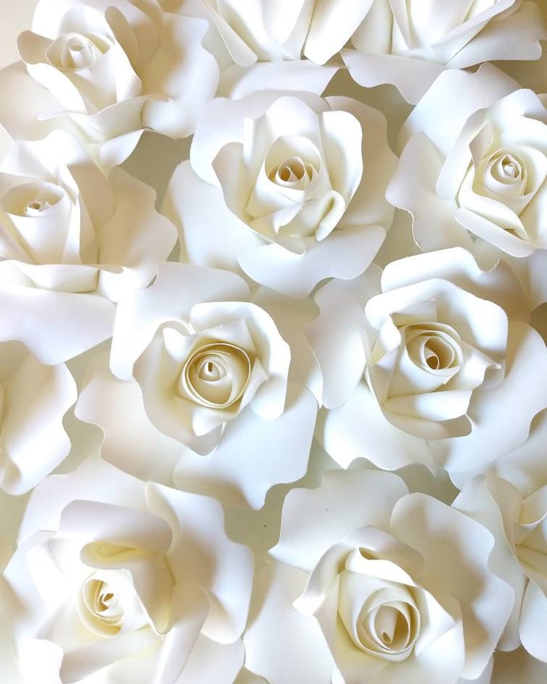 White Paper Roses Wedding Paper Roses Party Favor Bridal - Etsy