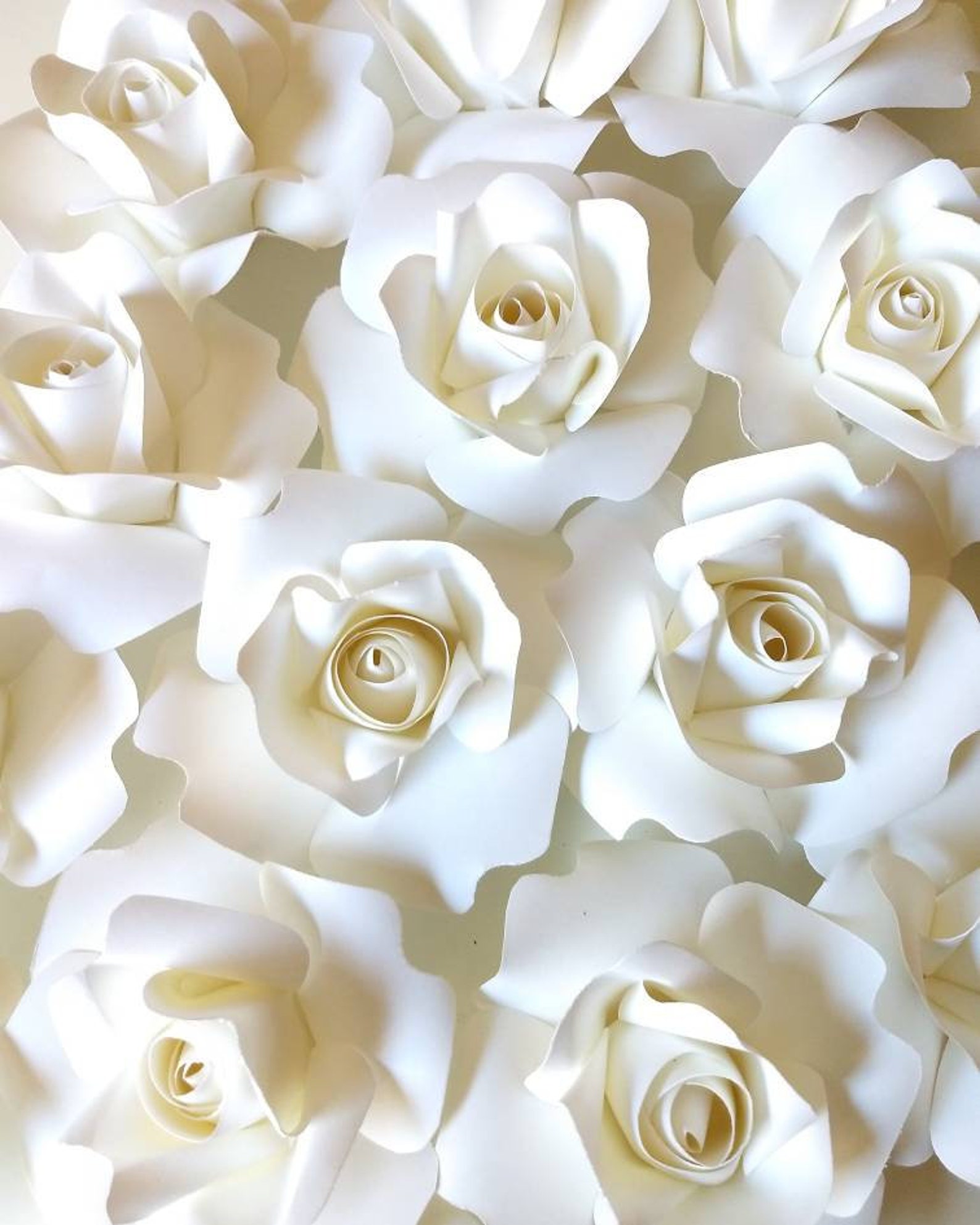White Paper Roses Wedding Paper Roses Party Favor Bridal - Etsy