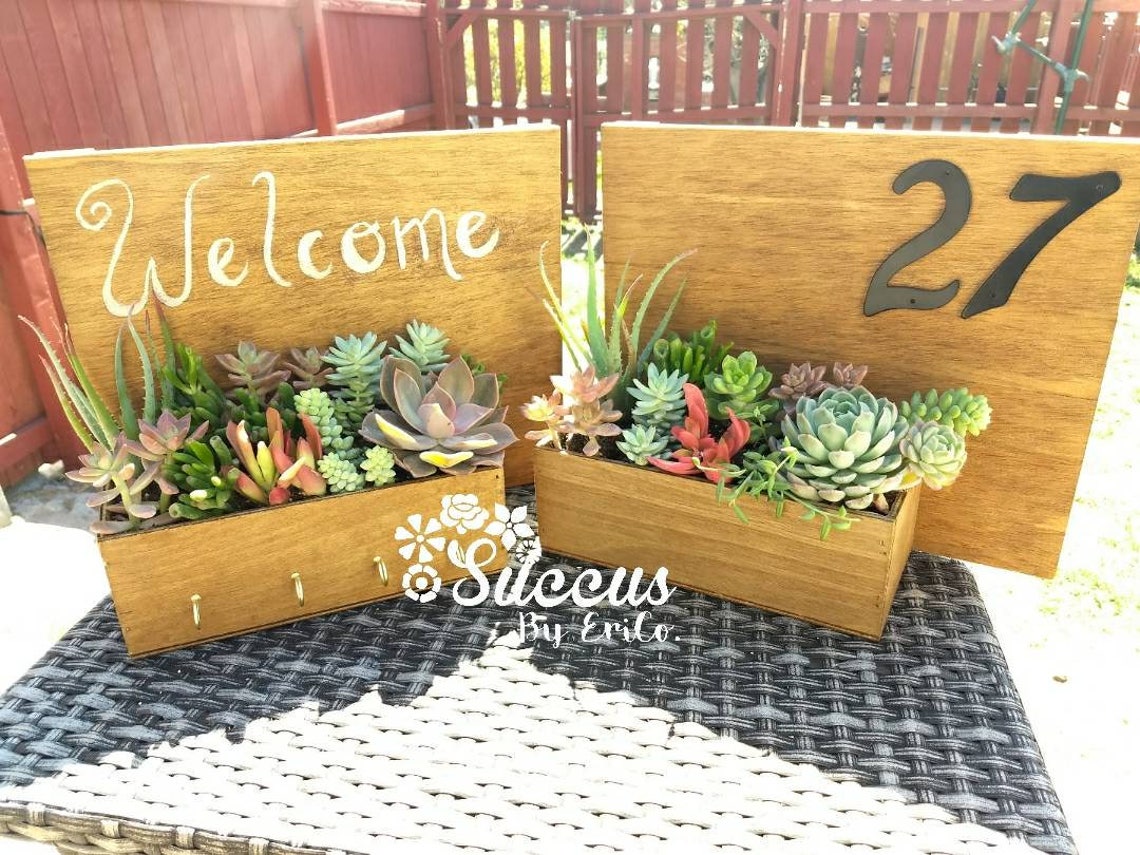 Wooden Address Planter Box Succulent Door Planter Home Deco | Etsy