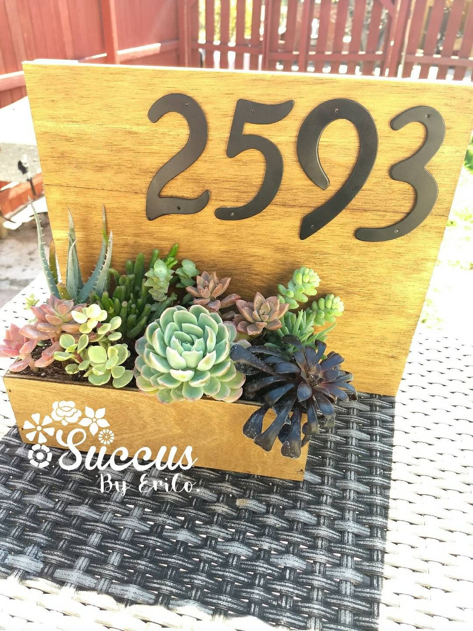 Wooden Address Planter Box Succulent Door Planter Home Deco | Etsy