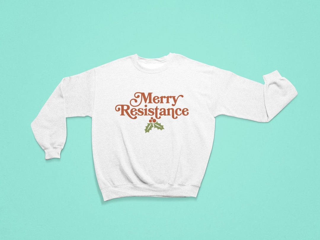 Merry Resistance Christmas Sweater Feminist Christmas Sweater Gift for ...