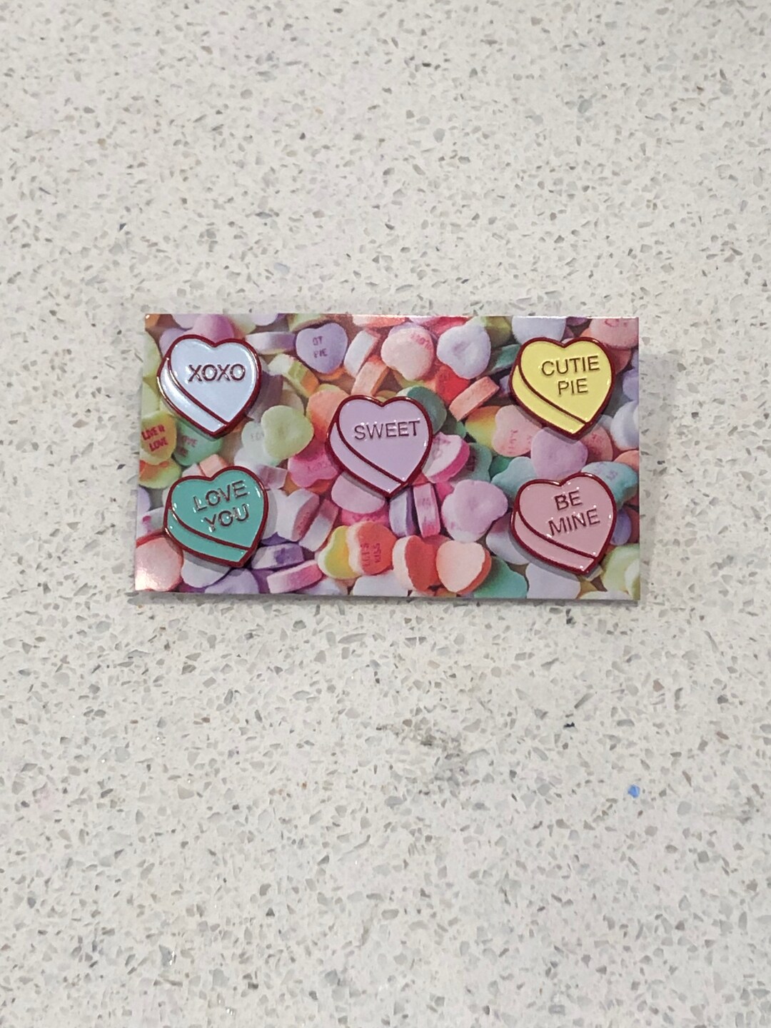 Conversation Candy Hearts Valentine’s Day I Love You 5 Enamel Pin Set ...