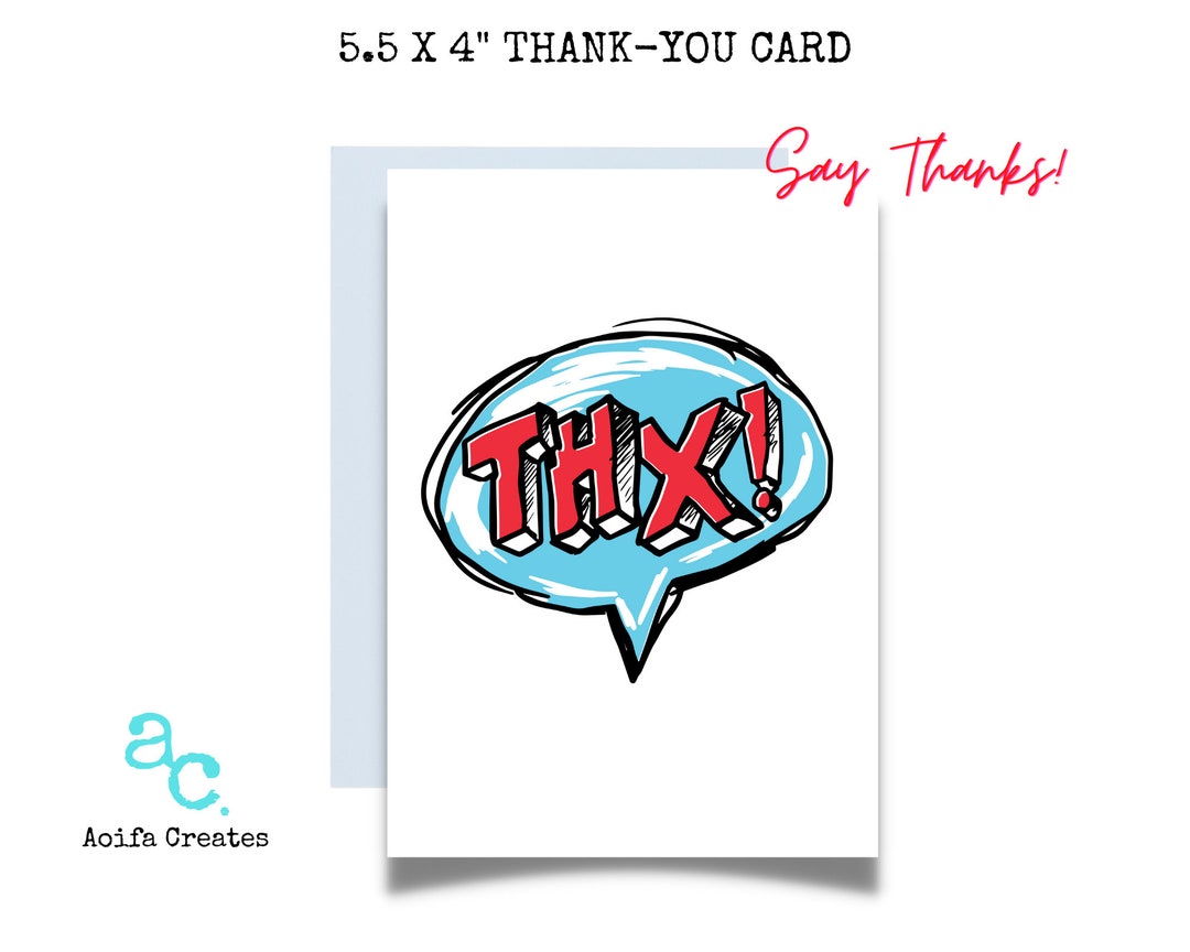 Greeting Card: Thank-you Card THX Card Blank Greeting Card - Etsy