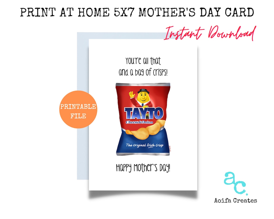 Print at Home Greeting Card: Irish Crisps Mother's Greeting Card ...