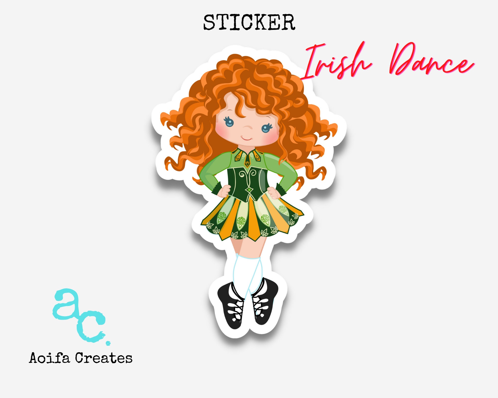Irish Dancer Sticker Irish Dancer Decal Irish Dance Dancer - Etsy