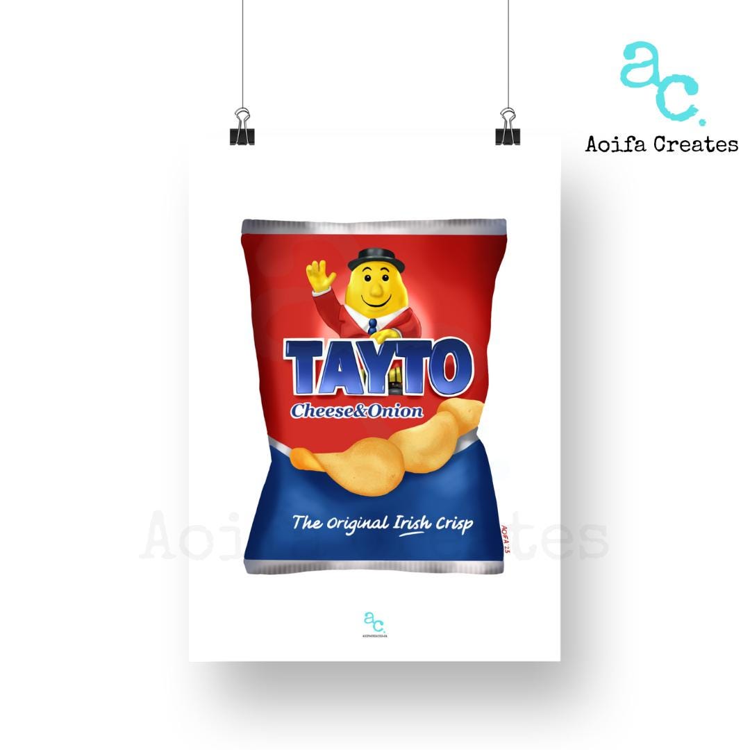 Tayto Crisps Poster Hand-drawn Irish Snack Art Print, Original ...