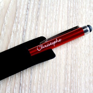 Stylo personnalisé rouge avec gravure de prénom, cadeau personnalisable ...