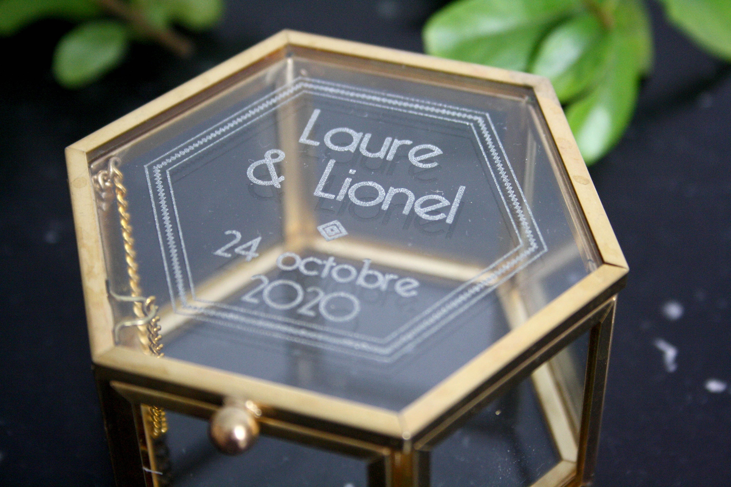 Custom Glass and Metal Wedding Ring Box Geometric Vintage Art - Etsy