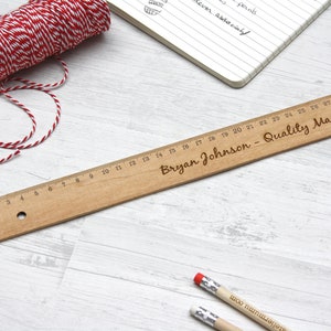 Personalized Wooden Ruler, Unique Desk Accessory, Personalization, Text ...