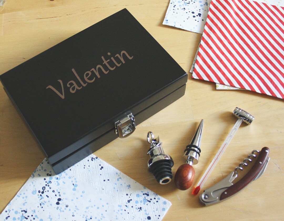 Custom Wine Set, Personalized Bottle Opener Box, Sommelier Accessories ...