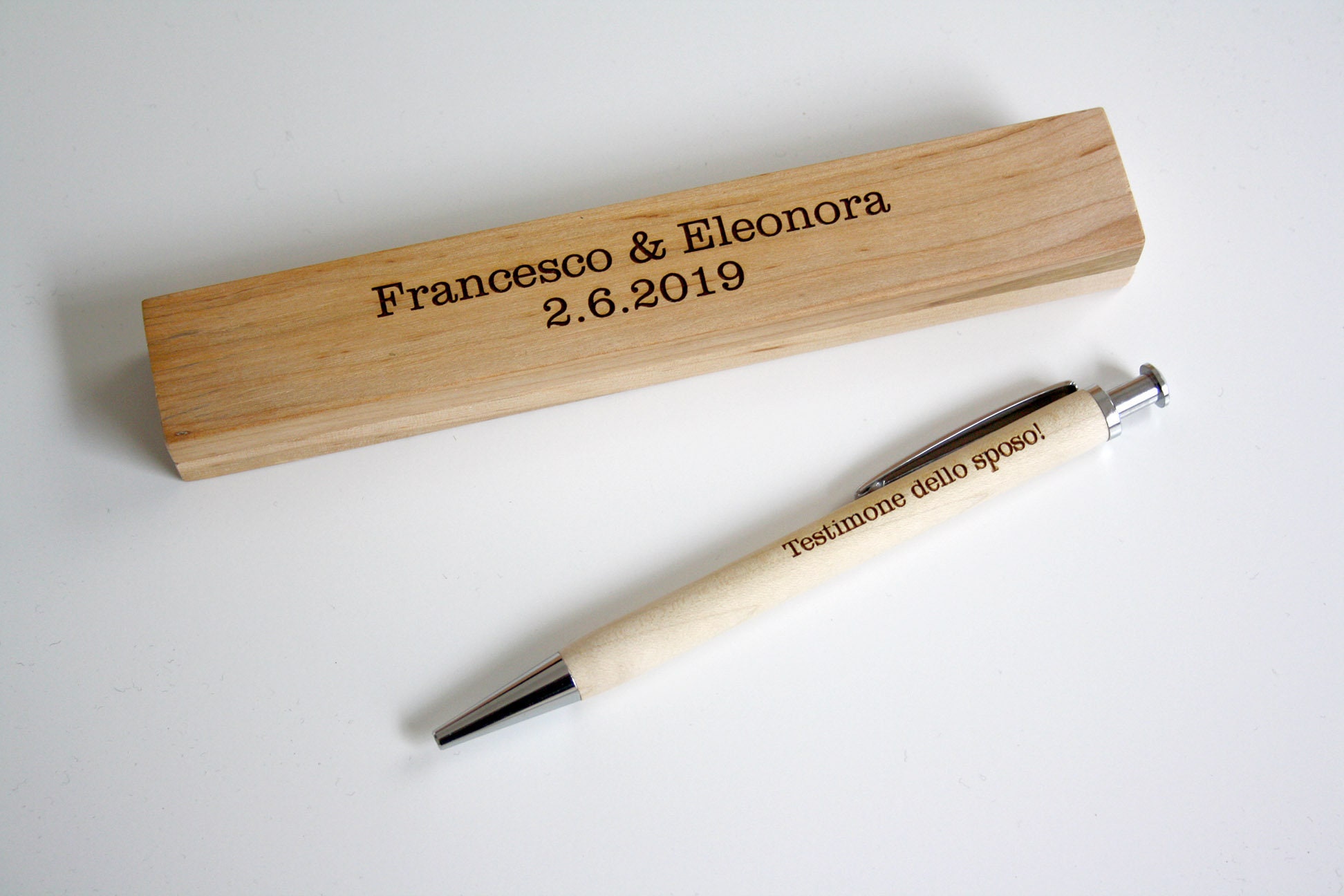 Custom Pen in Wood and Metal, Personalized With Your Text Engraved by ...