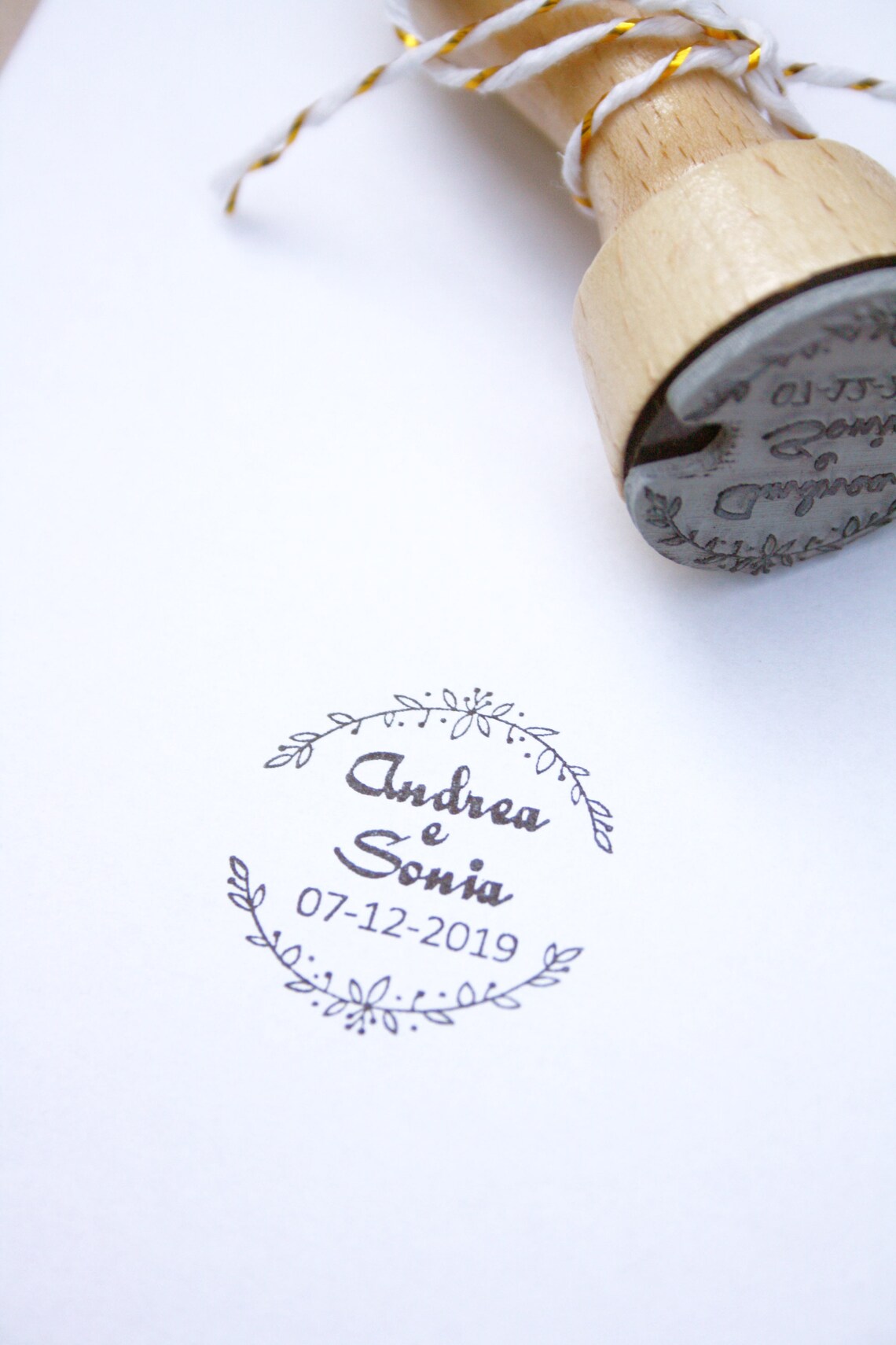 Custom Stamp Personalized Wedding Stamp Names Date Crown - Etsy