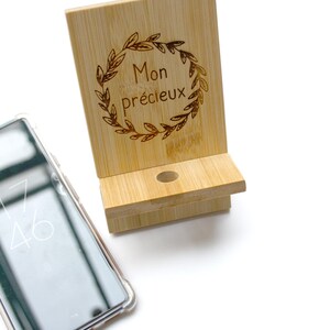 Personalized Bamboo Phone Holder Design of Your Choice - Etsy