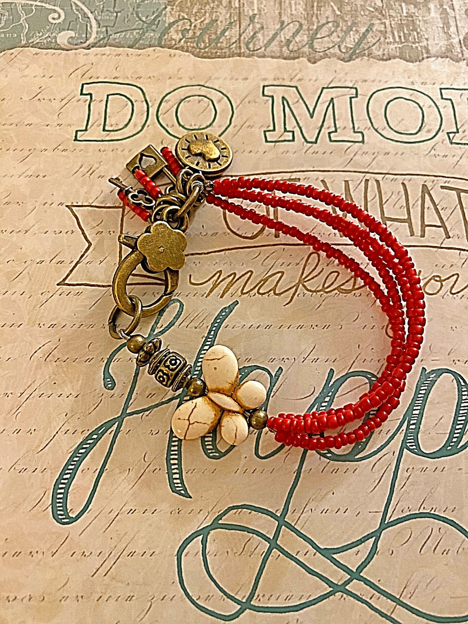 The Funky Hippie Bohemian Feel of the Bracelet's, Red Gypsy Beaded ...