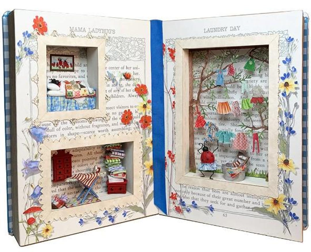 Robin Betterley Miniatures It's an Open Book - Mama Ladybug Laundry Day ...
