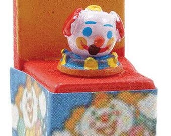 Vintage 1961 Matty Mattel Jack-in-the-box Tin Toy With Clown Graphics ...