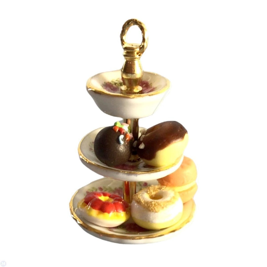Reutter Porcelain Dollhouse Miniature Porcelain Cake Stand With Cakes ...