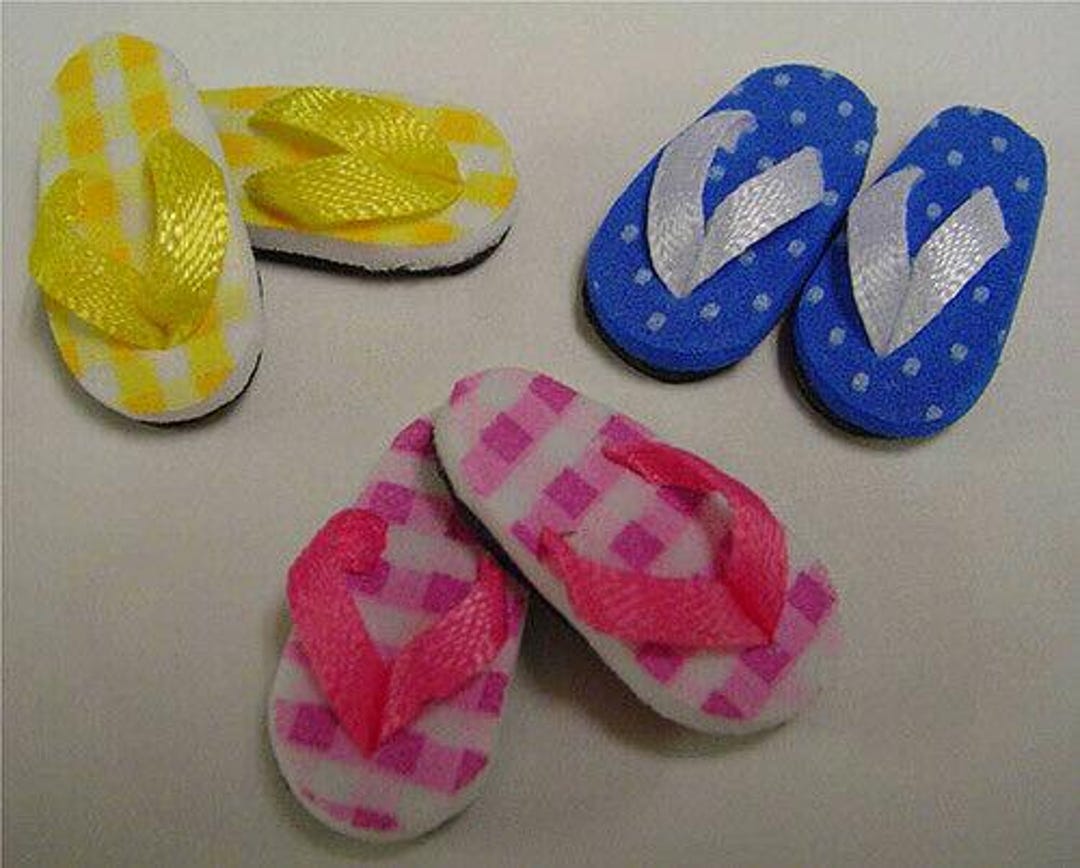 Dollhouse Miniature Flip Flops - Blue Dot - Handcrafted - Etsy