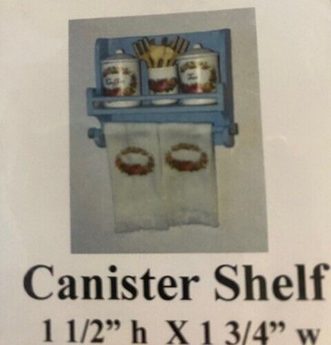 Dollhouse Miniature Canister Shelf Kit With 3 Canisters, Utensils and ...