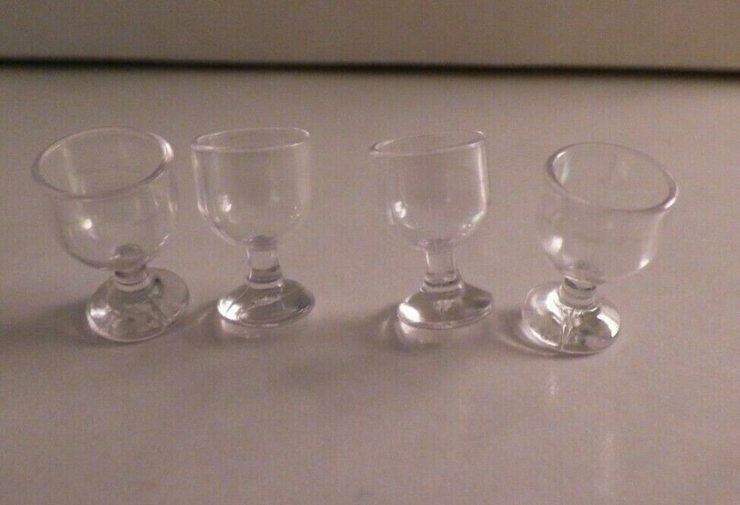 Dollhouse Miniature Set of 4 Clear Goblets - Etsy