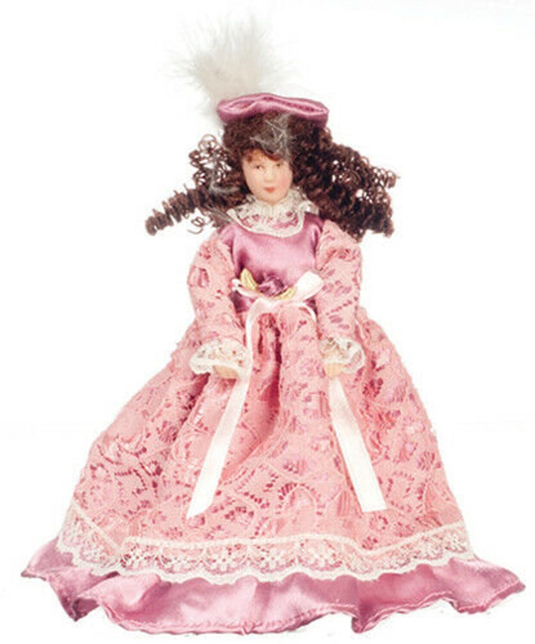 Dollhouse Victorian Mother Doll in Pink Dress - Etsy