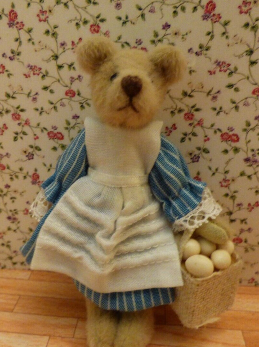 World of Miniature Bear - Back From Market Bear - for Dollhouse or ...