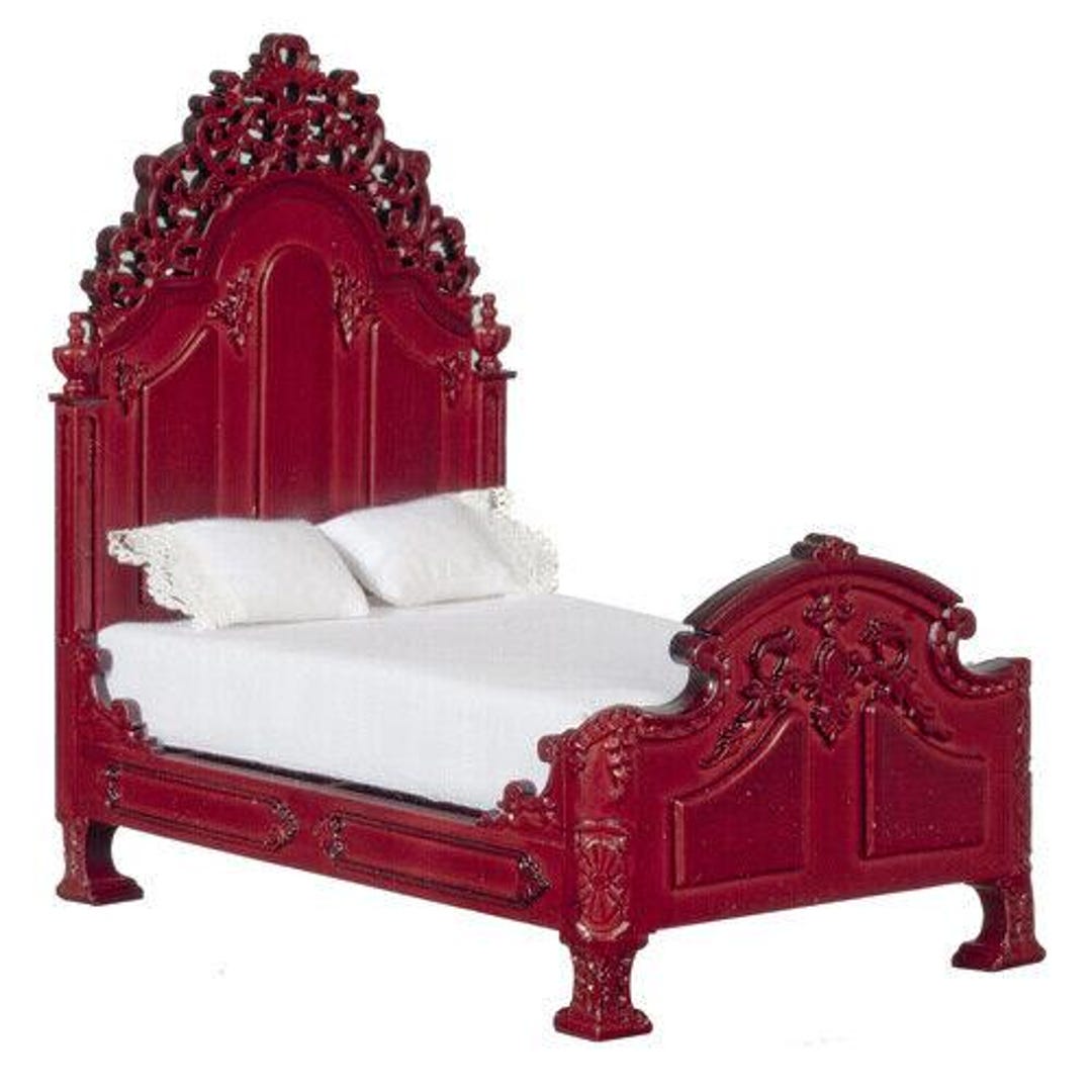 Ri Mauldie Victorian Bed in Mahogany - Platinum Collection - Dollhouse ...