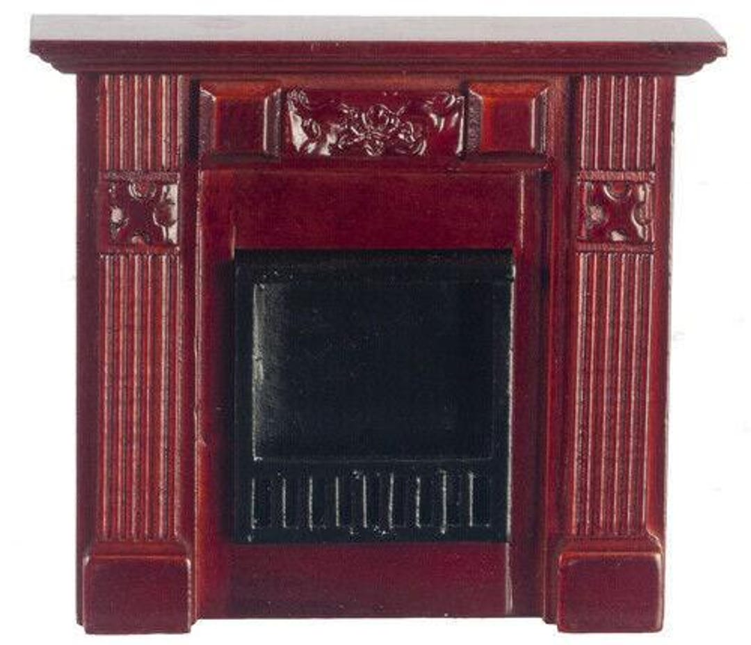 Dollhouse Miniature Elizabeth Fireplace in Mahogany - Etsy