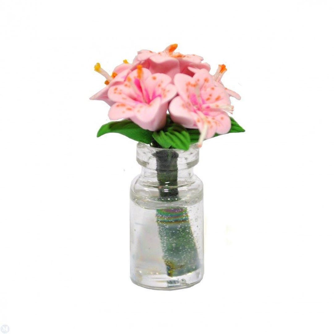 Dollhouse Miniature Pink Lilies in Glass Vase - Etsy