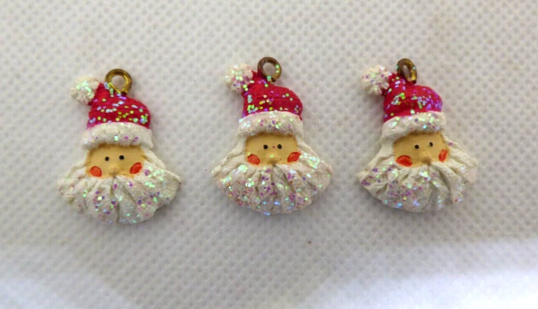 Dollhouse Miniature Santa Face Ornaments Set of 3 - Etsy