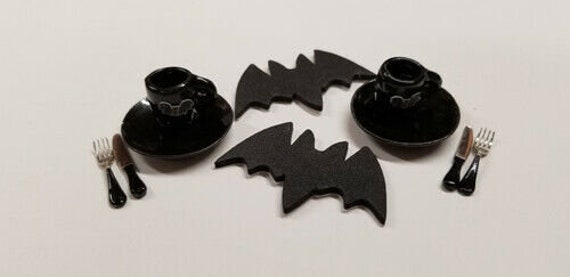 Dollhouse Bat Dinner Set for Two | Etsy