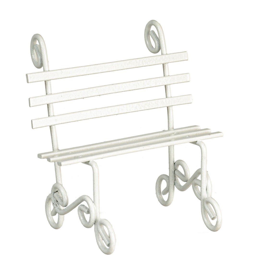 Dollhouse Miniature Small White Park Bench - Etsy