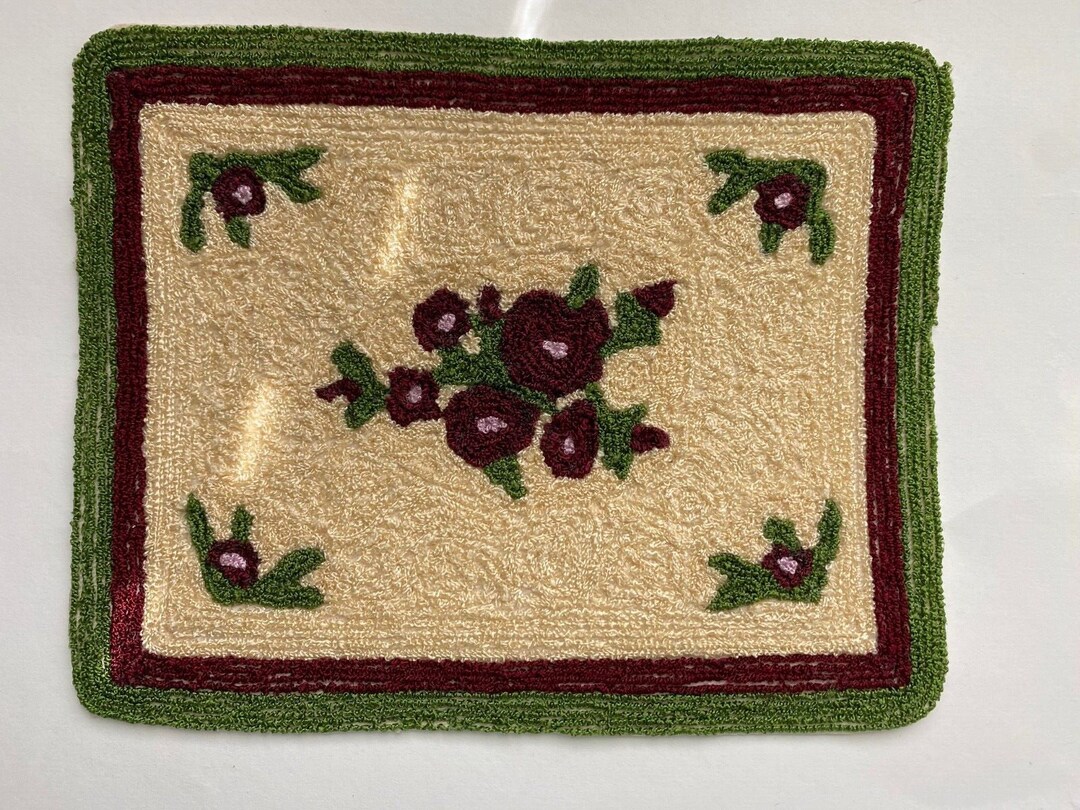 Beautiful Handcrafted Burgundy Floral Rug by Taylor Jade Dollhouse ...