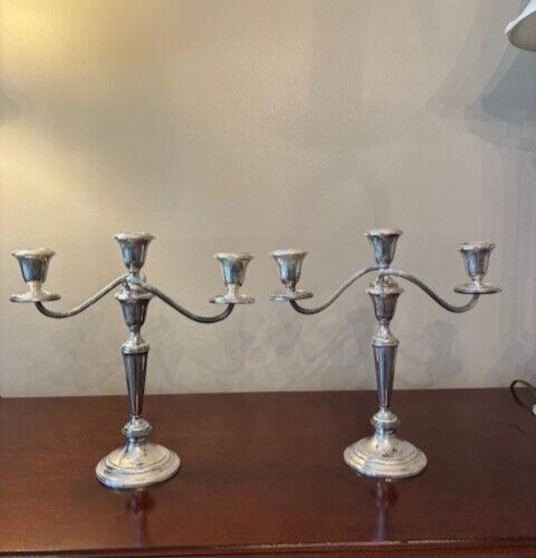 Pair of Gorham Sterling Silver "puritan" 3 Candle Candelabras - Etsy
