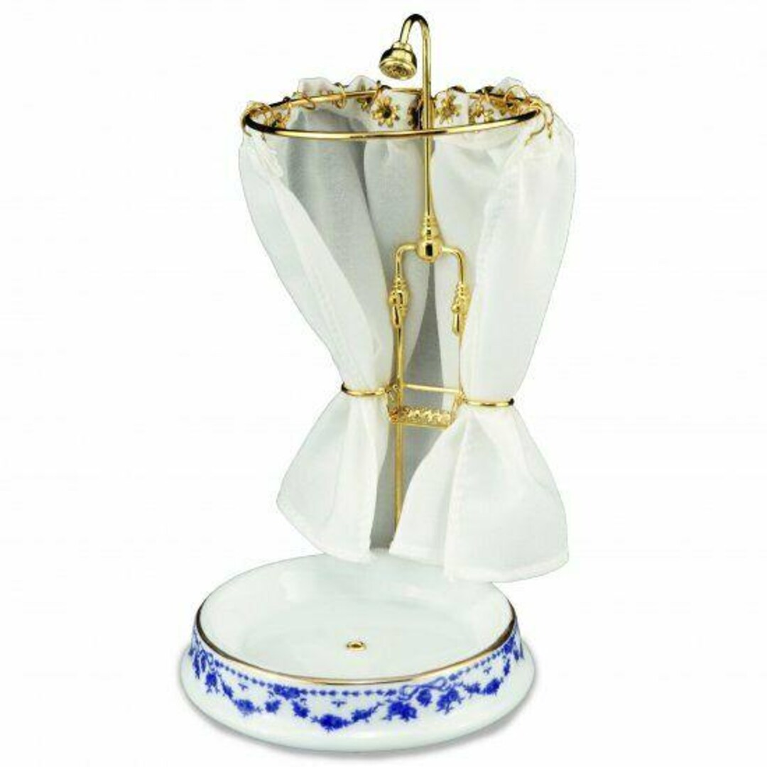 Reutter Porcelain - Dollhouse Miniature Blue Bow Shower With Curtain - Etsy