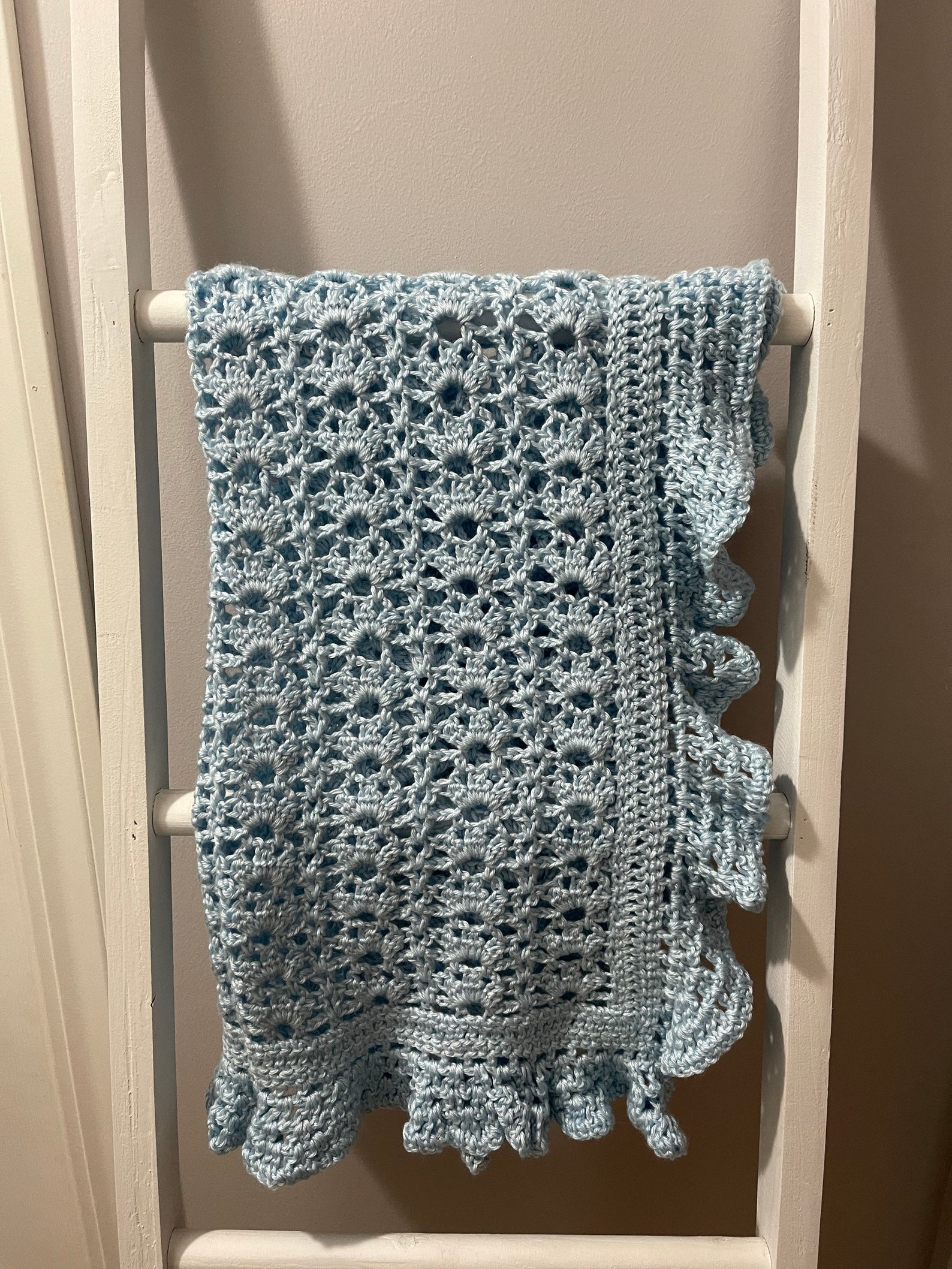 Crocheted Baby Blanket Soft Baby Blue - Etsy
