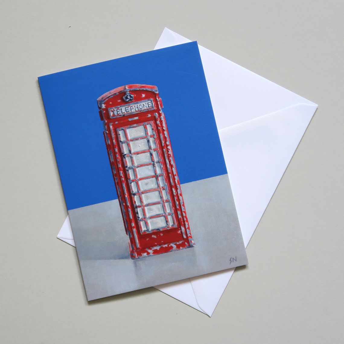 Telephone Box Card, Telephone Booth Card, Red Phone Booth Card, Vintage ...