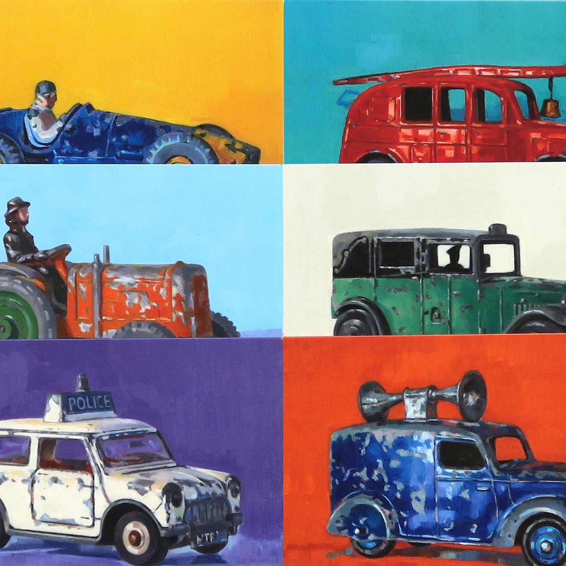 Pack of 12 VINTAGE TOY VEHICLE Greeting Cards, Greeting Card Set, Card ...